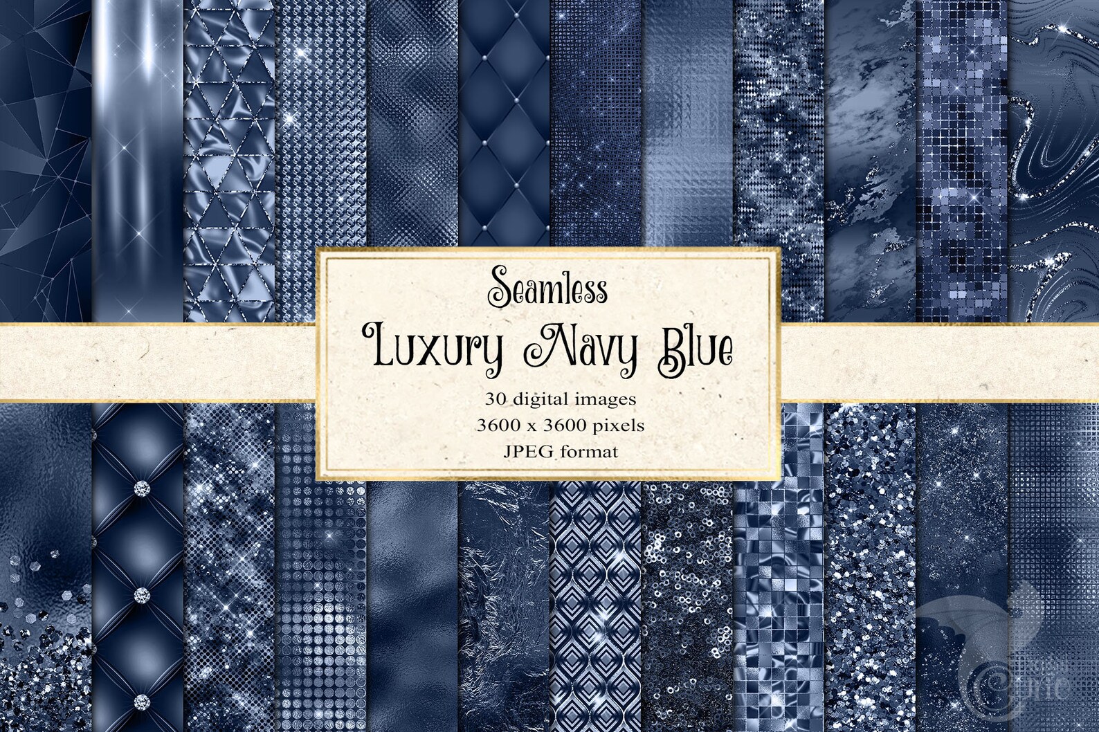 Luxury Navy Digital Paper Seamless Metallic Blue Textures - Etsy