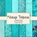 Vintage Turquoise Digital Paper Aqua Teal Textures Printable - Etsy