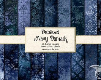 Navy Digital Paper | Etsy