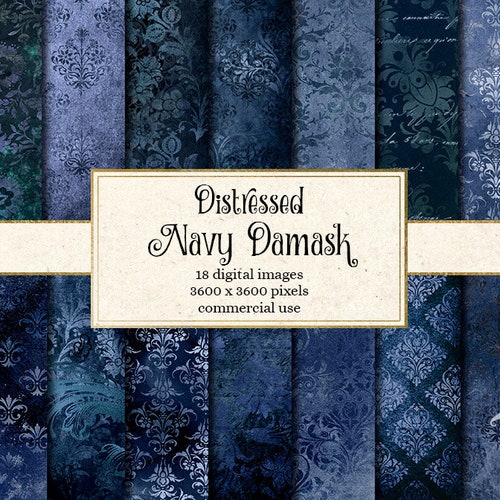 Distressed Floral Damask Digital Paper Seamless Printable - Etsy