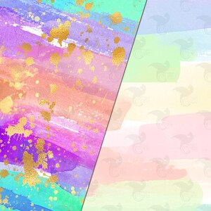 Rainbow Paint Digital Paper - Seamless Digital Paper Watercolor ...