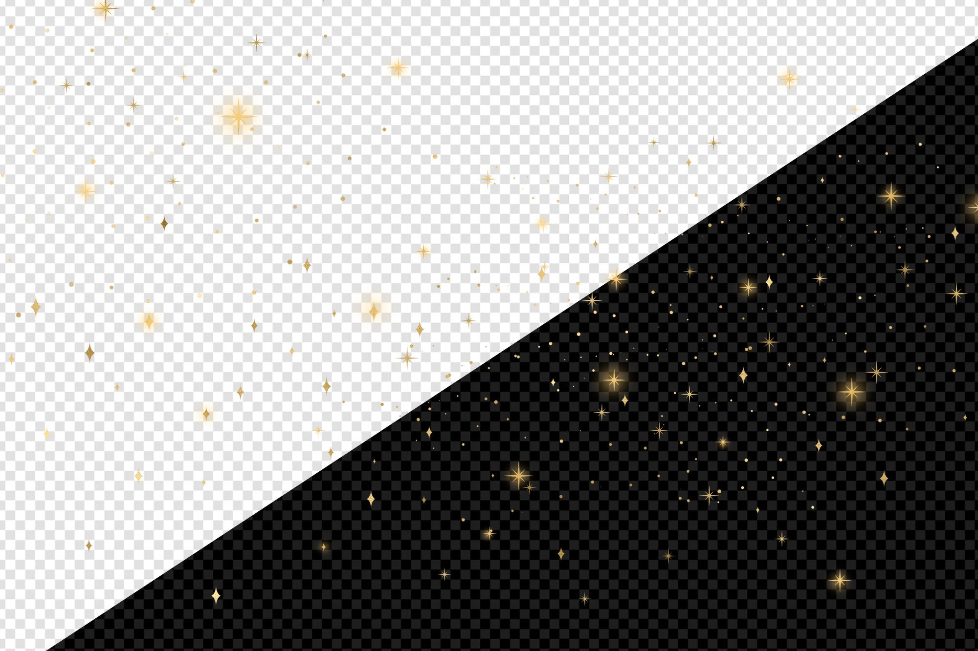 Celestial Gold Star Overlays starry night gold star clusters | Etsy