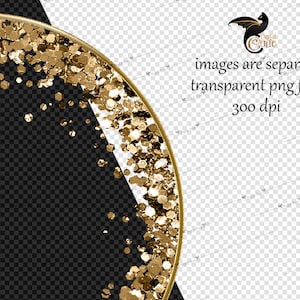 Glitter Circle Frames Clipart, Gold, Rose Gold, Silver (PNG Digital ...