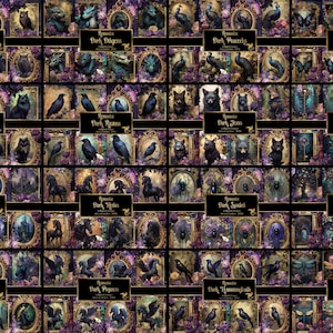 Romantic Dark Journal Graphics Bundle, Discount Fantasy Digital Paper ...