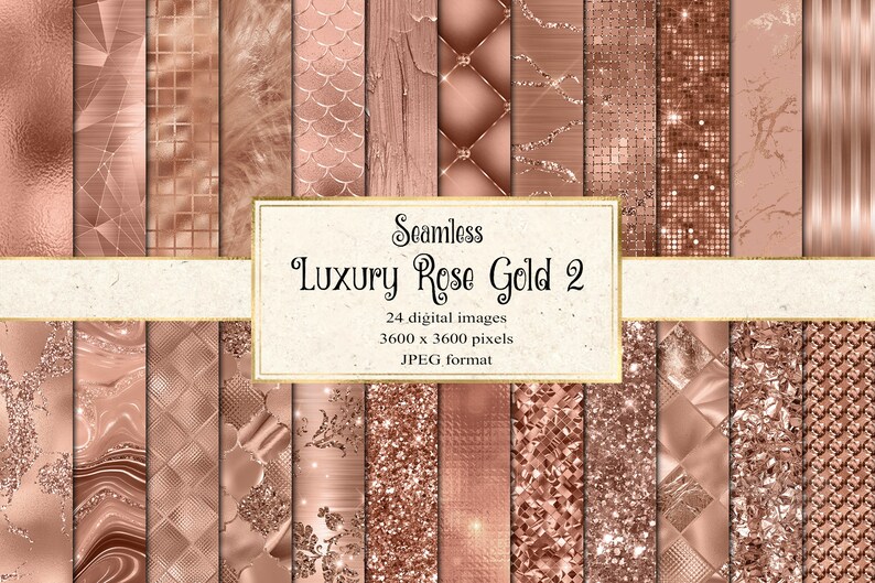 Luxury Rose Gold Digital Paper 2 Seamless Rose Gold Textures - Etsy