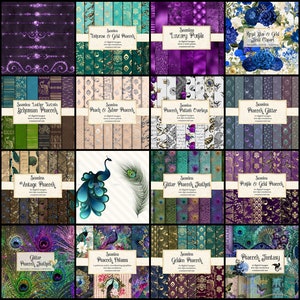 Peacock Graphics Bundle, Discount Clipart and Digital Paper, Digital ...