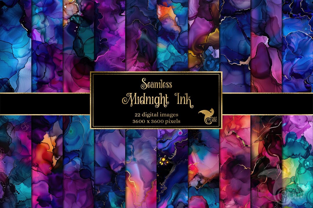 Midnight Ink Textures, Seamless Alcohol Ink Backgrounds (digital) - Etsy