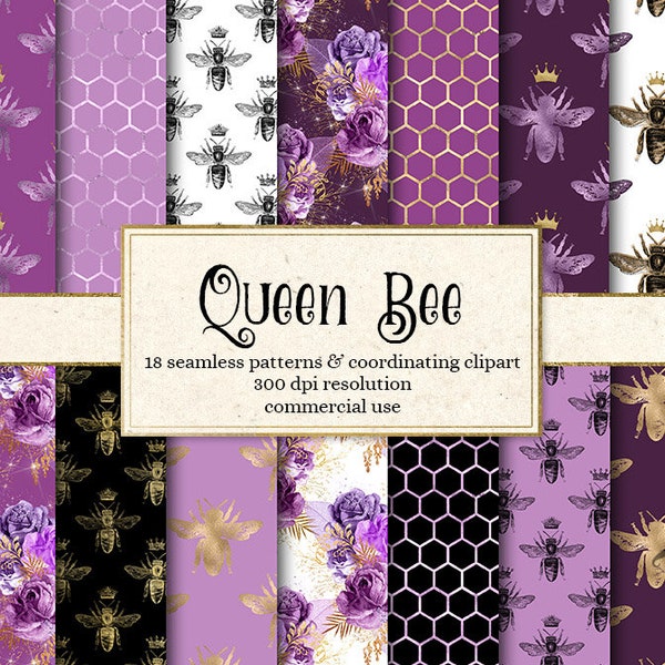 Bee Digital Paper - Etsy