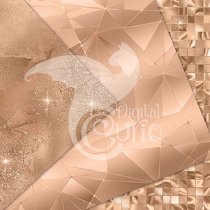 Luxury Rose Gold Digital Paper, Seamless Rose Gold Scrapbook Paper ...