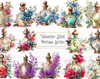 Perfume Bottle Clipart Bundle 10 Digital PNG Luxurious - Etsy