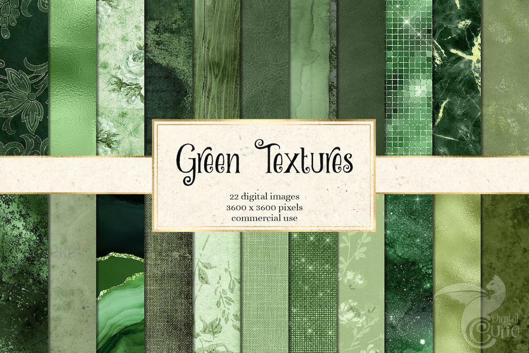 Green Textures Digital Paper, Printable Scrapbook Paper Instant ...