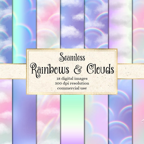 Pastel Watercolor Digital Paper Rainbow Seamless Pattern - Etsy