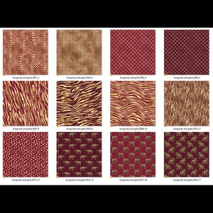 Burgundy and Gold Animal Skins Digital Paper, Red Seamless African ...