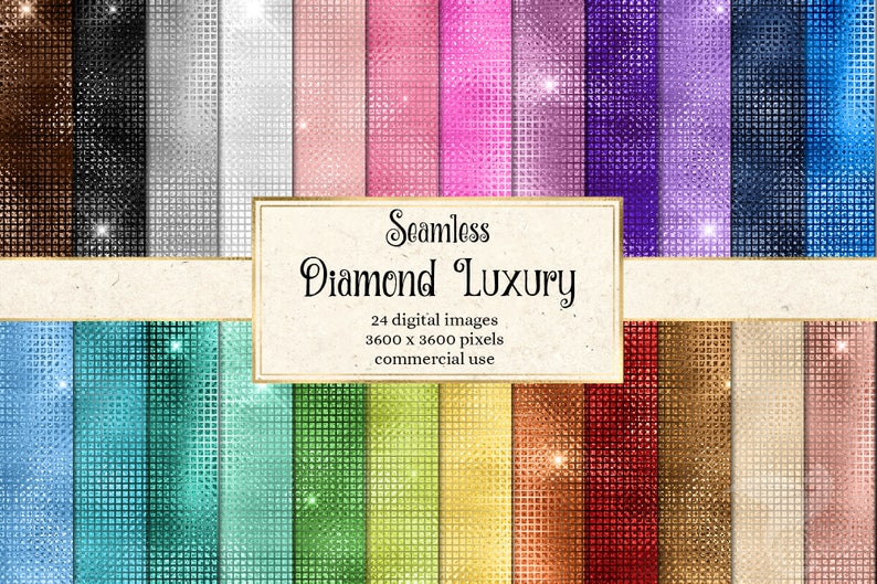 Diamond Luxury Digital Paper Seamless Glam Diamond Sequin - Etsy