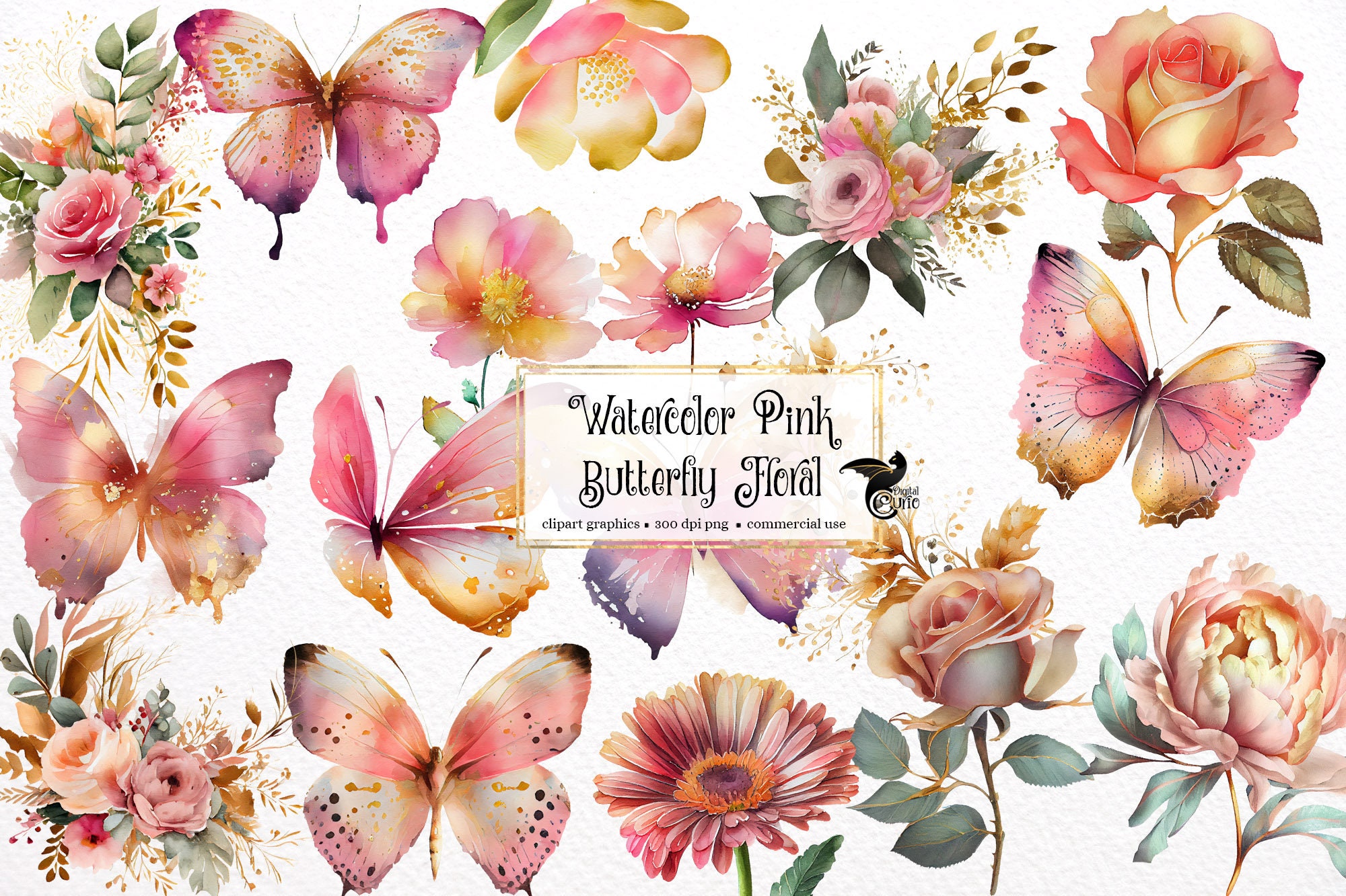 Clipart Flowers And Butterflies Png