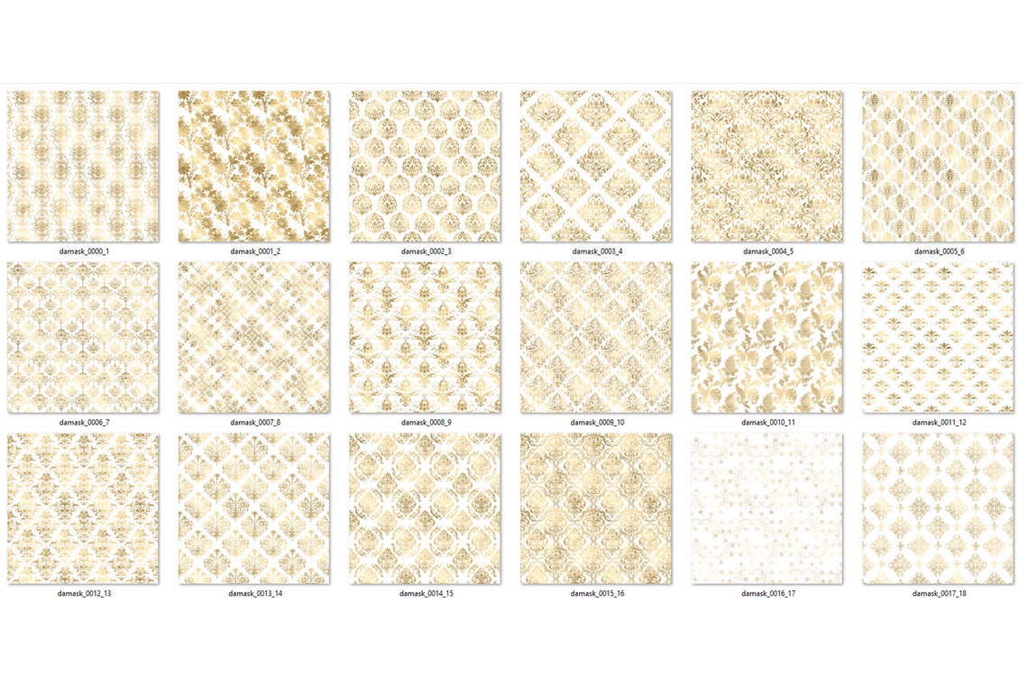 Gold Damask Pattern Overlays, Seamless PNG Files (digital Download) - Etsy