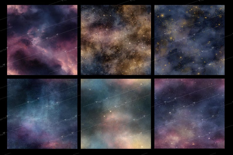 Starry Haze Digital Paper, Galaxy Seamless Texture (digital Download ...