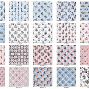 Blue and Blush Alice Digital Paper, Vintage Alice's Adventures in ...