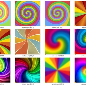 Rainbow Swirl Backgrounds, Rainbow Digital Paper, Rainbow Twirl ...