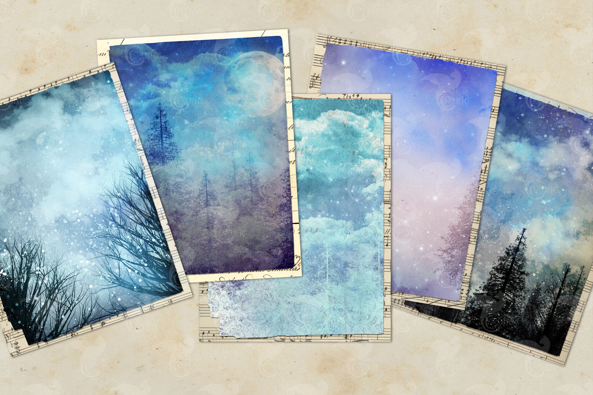 Shabby Winter Journal Digital Paper Pack Scrapbook Paper - Etsy