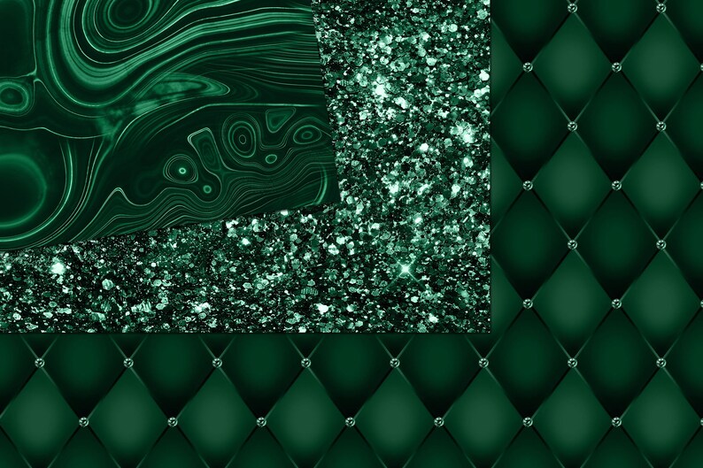 Emerald Green Glitter Textures, Seamless Digital Paper (digital ...