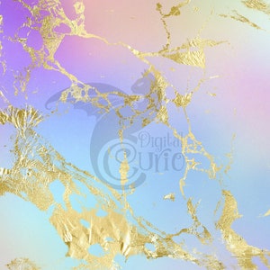 Gold Rainbow Marble Digital Paper - Seamless Marble and Gold Foil ...