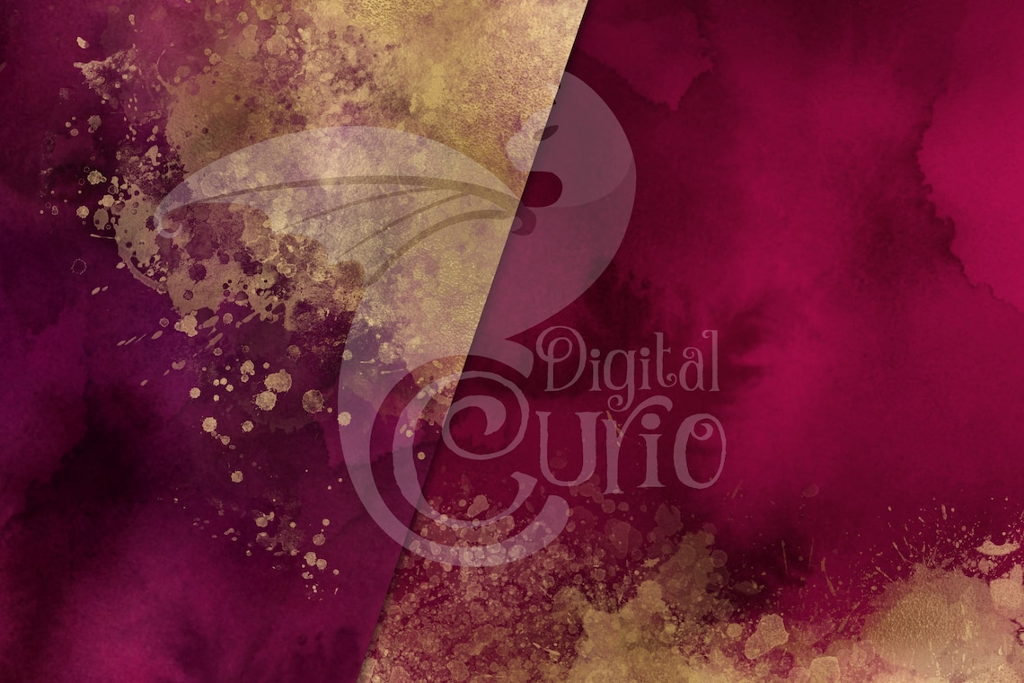 Watercolor Burgundy and Gold Backgrounds Watercolour Paint - Etsy
