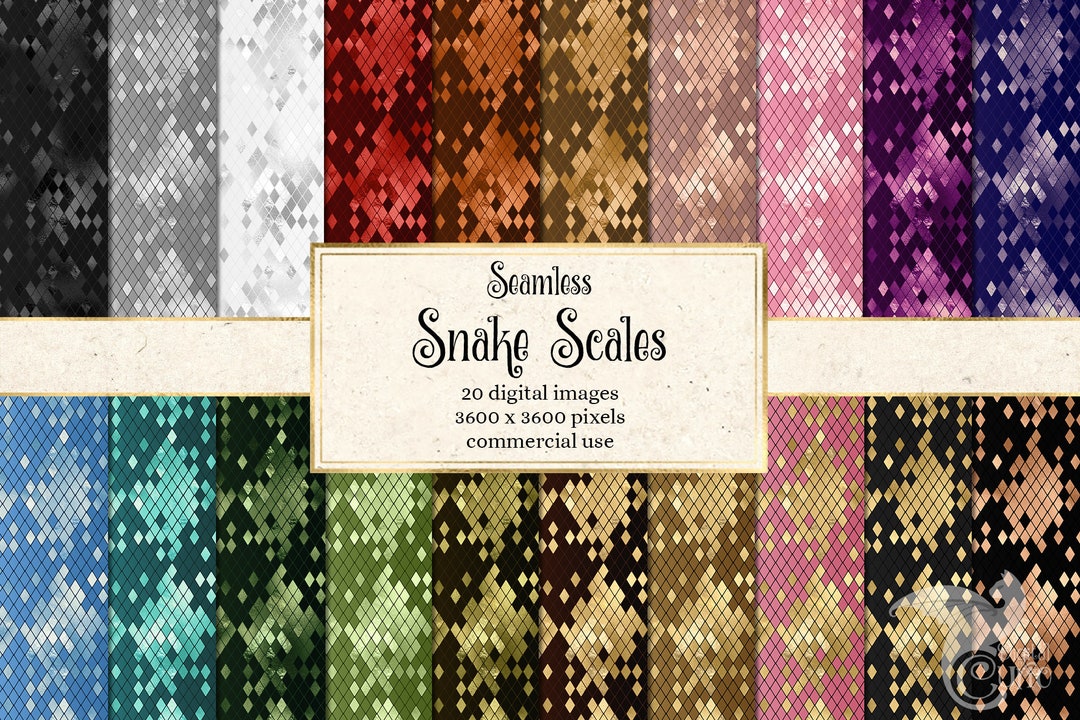 Snake Scales Digital Paper - Seamless Scale Patterns Instant Download ...