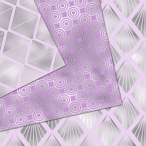 Purple and Silver Art Deco Digital Paper, Seamless Deco Patterns in ...