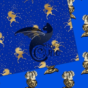 Royal Blue and Gold Princess Digital Paper, patrones de princesas de ...