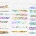 Rainbow Pastel Paint Strokes Clipart, With Gold Glitter and Silver Foil ...