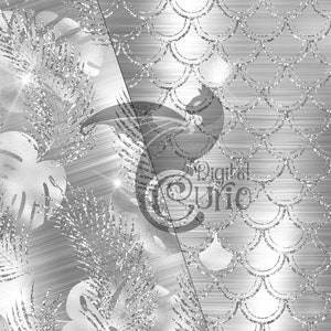 Silver Glitter Animal Print Digital Paper – Seamless Textures (digital ...