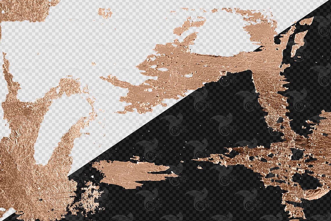 Rose Gold Flake Overlays Clip Art Faux Gold Foil Digital - Etsy