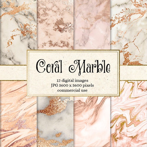 Pink and Gold Marble Digital Paper Seamless Marble Textures - Etsy