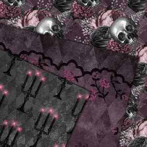 Vampire Heart Digital Paper, Halloween Seamless Backgrounds Pattern ...