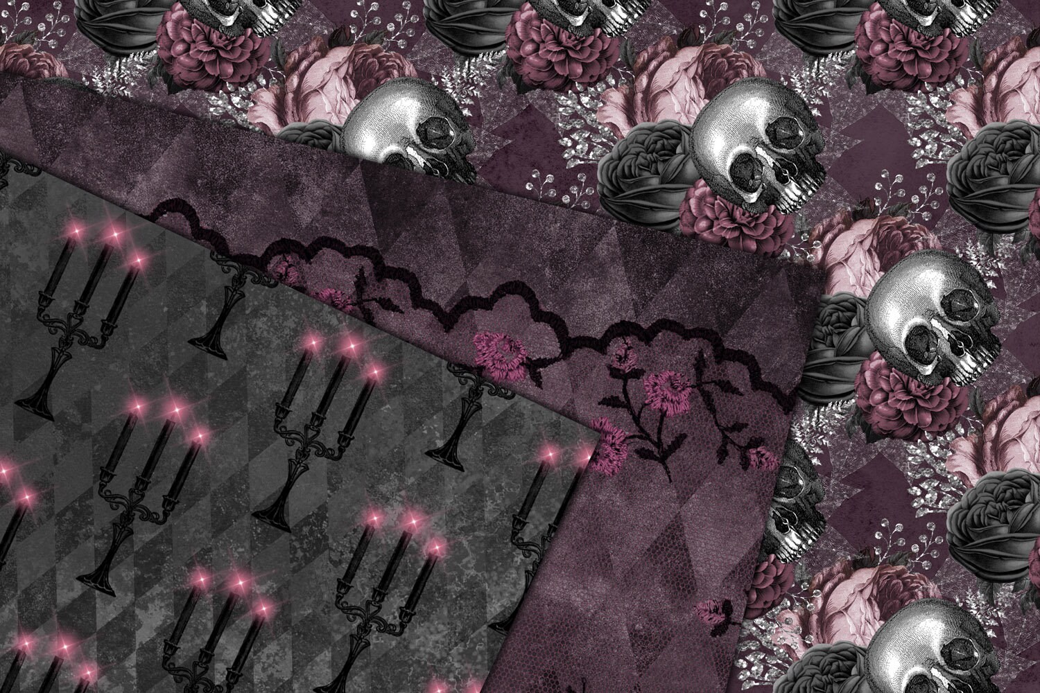 Vampire Heart Digital Paper Halloween Seamless Backgrounds - Etsy