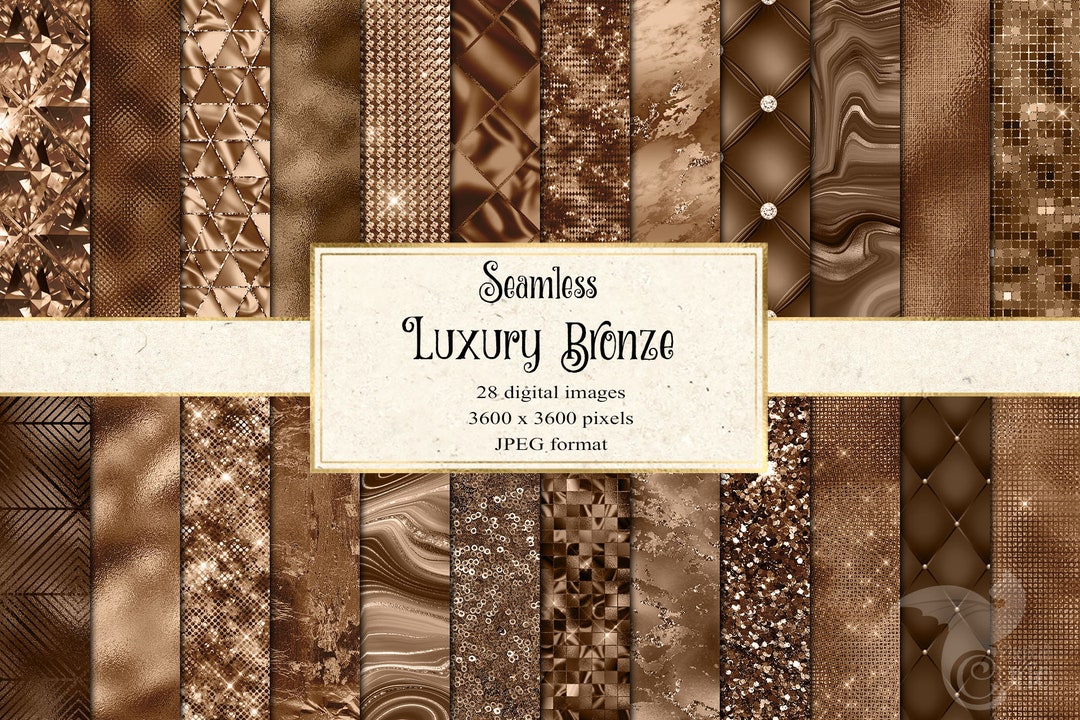 Bronze Digital Paper, Metallic Glitter Textures (seamless, Commercial ...