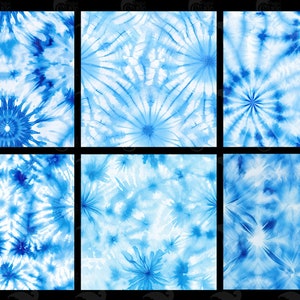 Blue Tie Dye Digital Paper, Seamless Printable Textures Printable ...