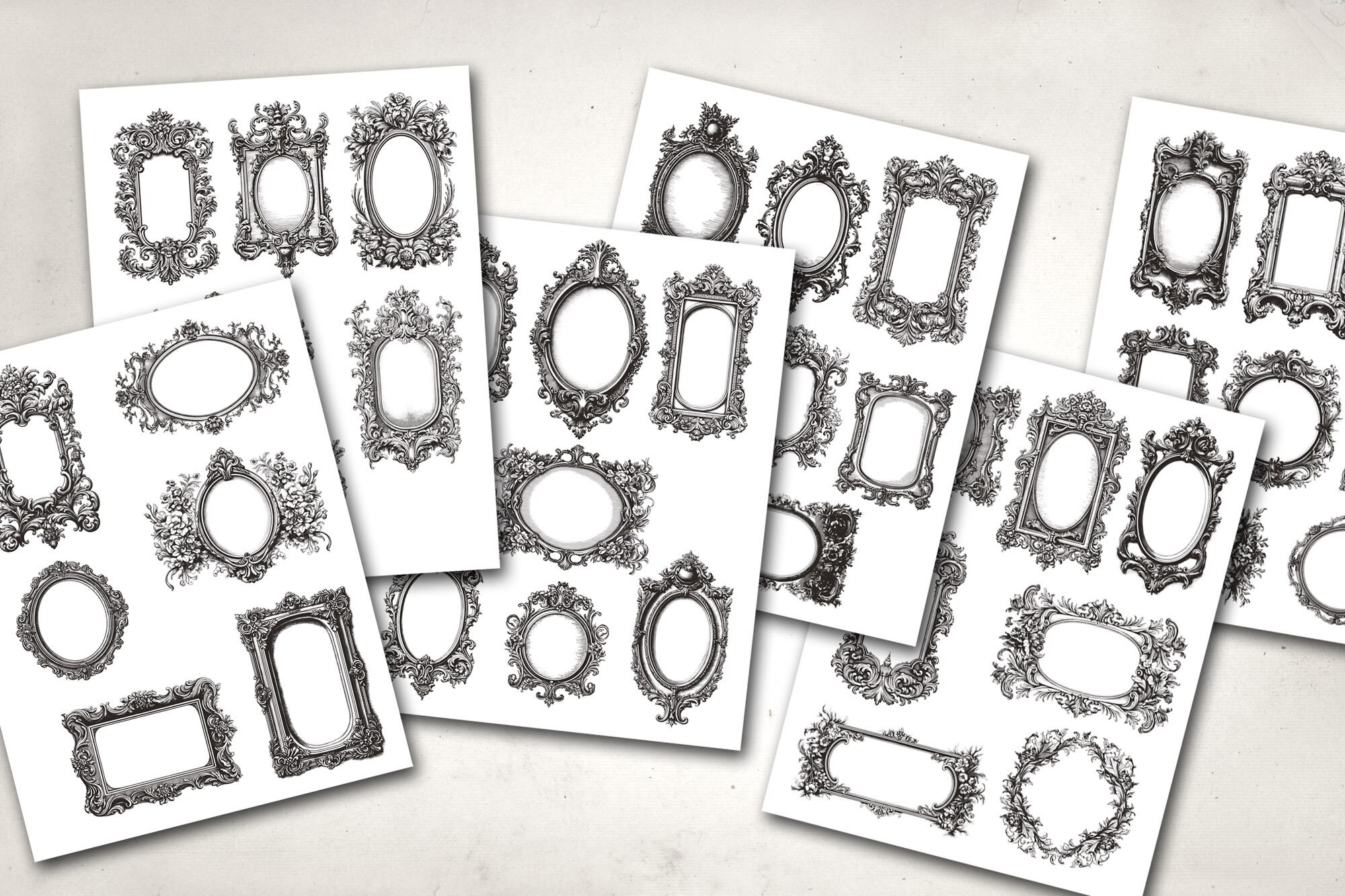 Vintage Victorian Frames Clipart – Shabby Chic Graphics (digital ...