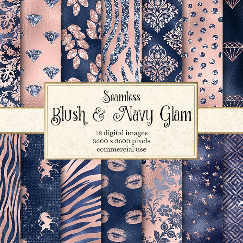 Blush and Navy - Etsy