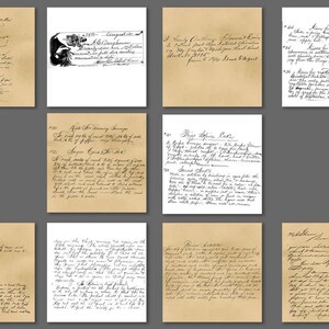 Old Handwriting Digital Paper, Vintage Paper Textures Antique Old ...