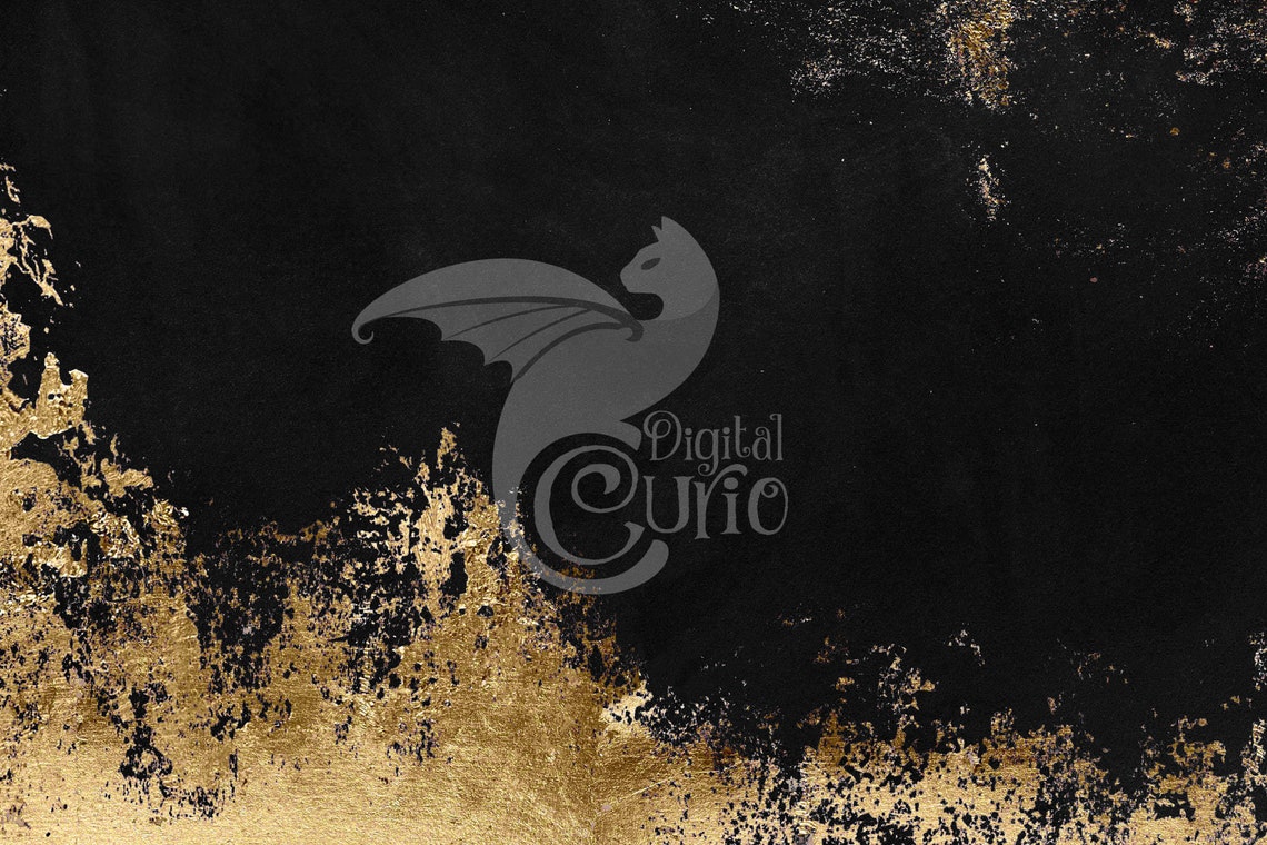 Black and Gold Foil Flake Textures printable foil | Etsy