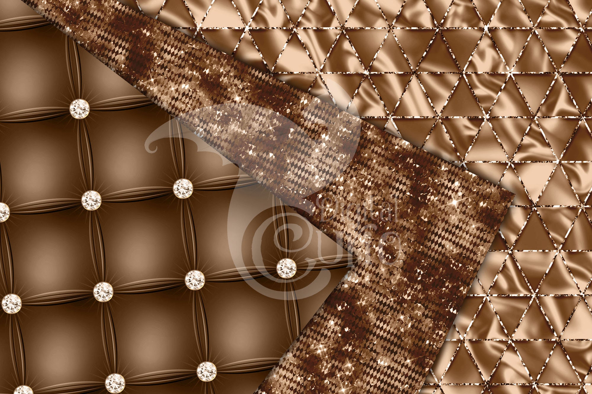 Bronze Digital Paper, Metallic Glitter Textures (seamless, Commercial ...