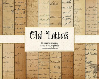 Antique Letters Digital Paper Vintage Handwritten Love | Etsy