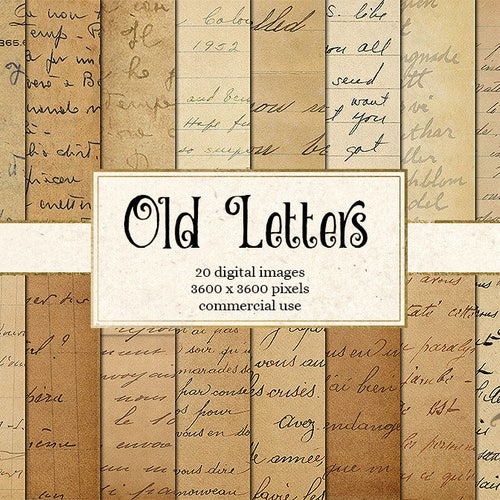 Old Letters Digital Paper Scrapbook Paper Vintage Antique - Etsy