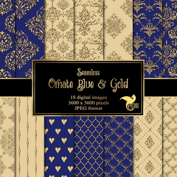 Royal Blue Damask - Etsy