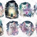Watercolor Fantasy White Cats Clipart - Cute Floral Cats With Fairy ...
