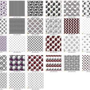 Gothic Pattern Overlays, Seamless Gothic Patterns, Vintage Victorian ...
