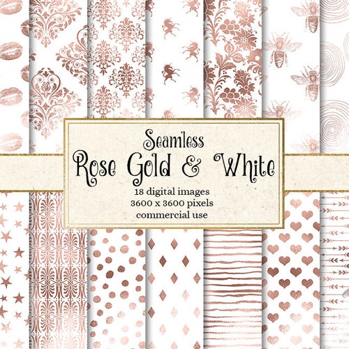 Rose Gold and Lavender Digital Paper Purple Seamless Rose - Etsy