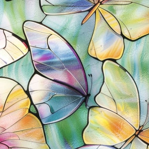 Butterfly Stained Glass Digital Paper, Seamless Printable Textures ...